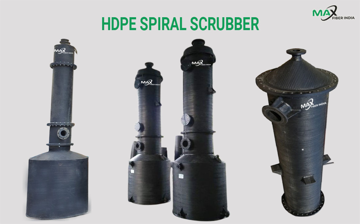 HDPE PP Spiral Scrubber System Manufacturer India - MAX FIBER INDIA